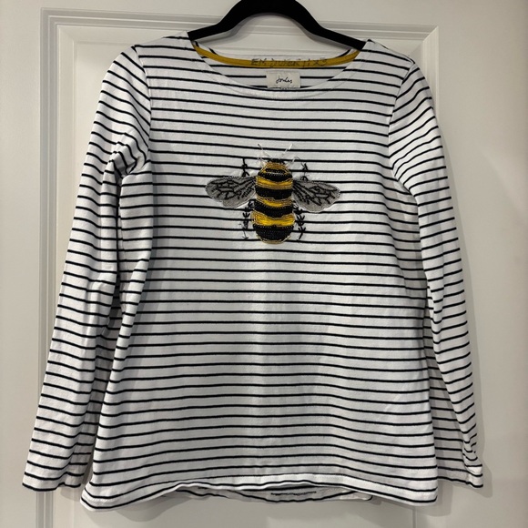 Joules | Tops | Joules Harbour White And Navy Long Sleeve Striped Top ...